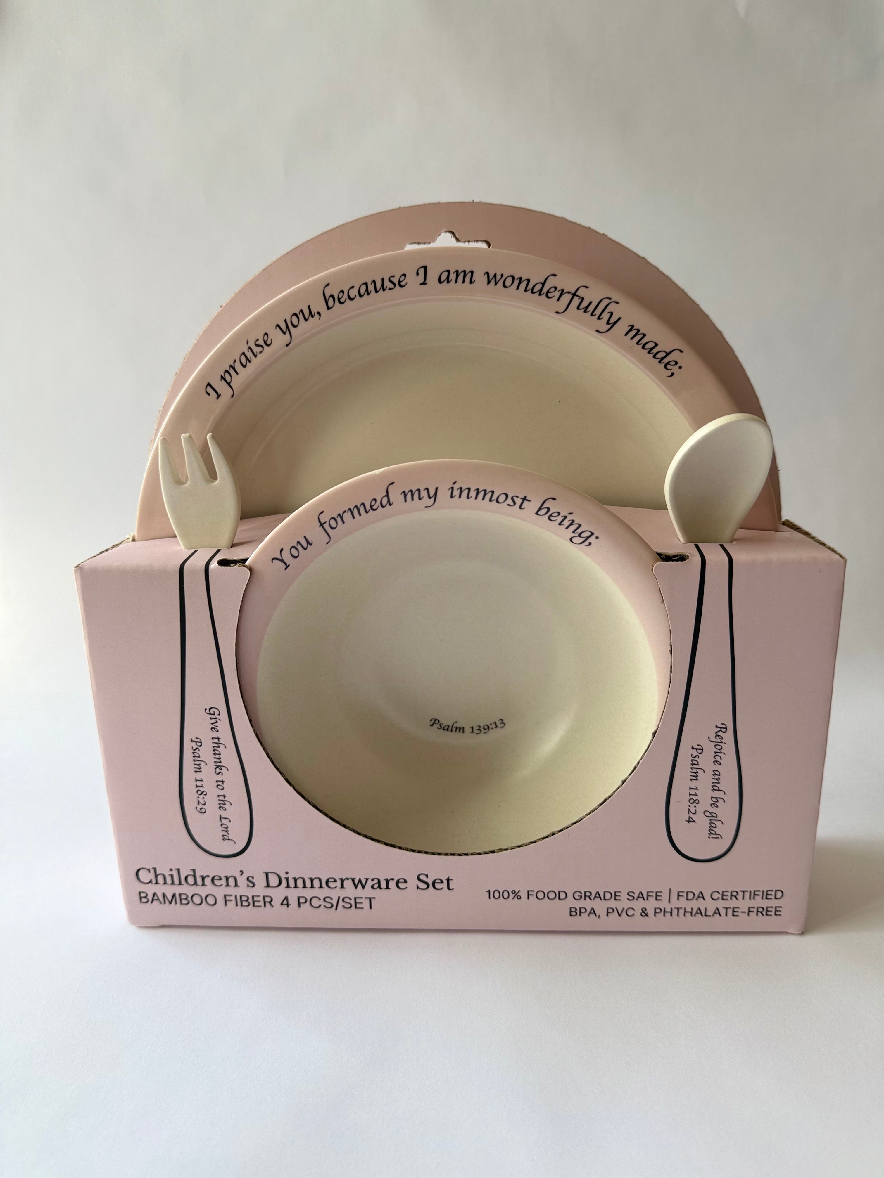 Children's Dinnerware Set - Pink – Feed on the Word